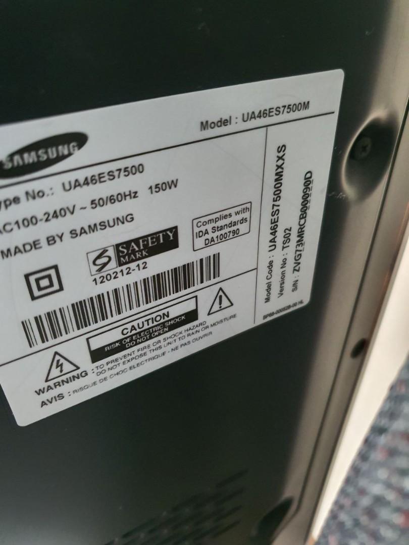 Samsung 46" TV, TV & Home Appliances, TV & Entertainment, TV on Carousell