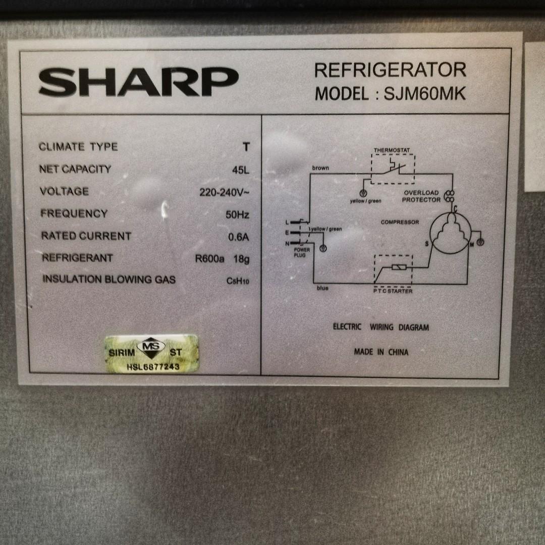 Sharp Mini Bar/Fridge (60L) SJM60MK, TV & Home Appliances, TV ...