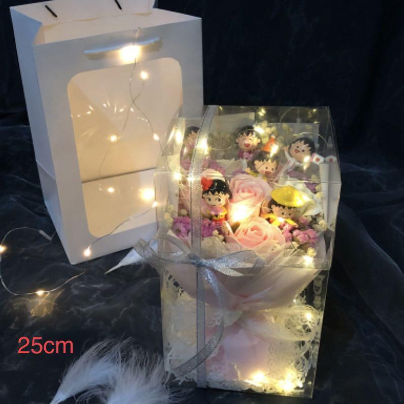 Soap Roses & Dried Flower Bouquet - Doraemon / Pokémon / Chibi Maruko ...