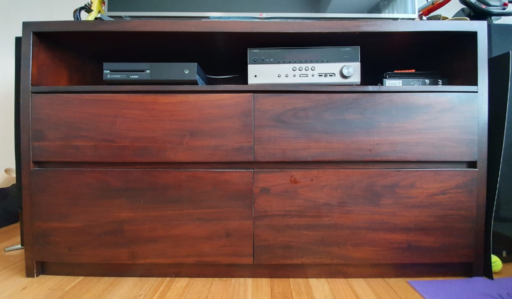 Solid dark wood drawer unit, Furniture & Home Living, Furniture ...