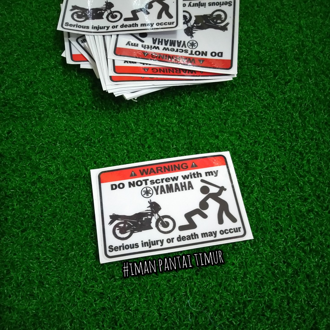 STICKER YAMAHA WARNING, Auto Accessories on Carousell