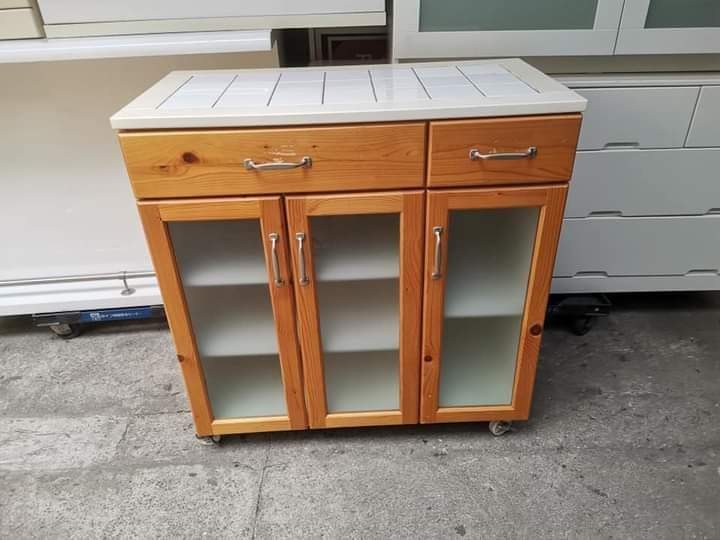 TILE TOP LATERAL BUFFET CABINET, Furniture & Home Living, Furniture ...