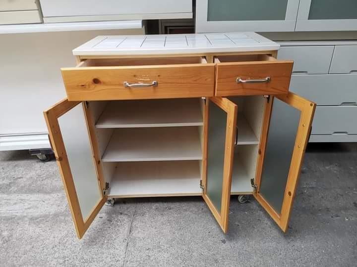 TILE TOP LATERAL BUFFET CABINET, Furniture & Home Living, Furniture ...