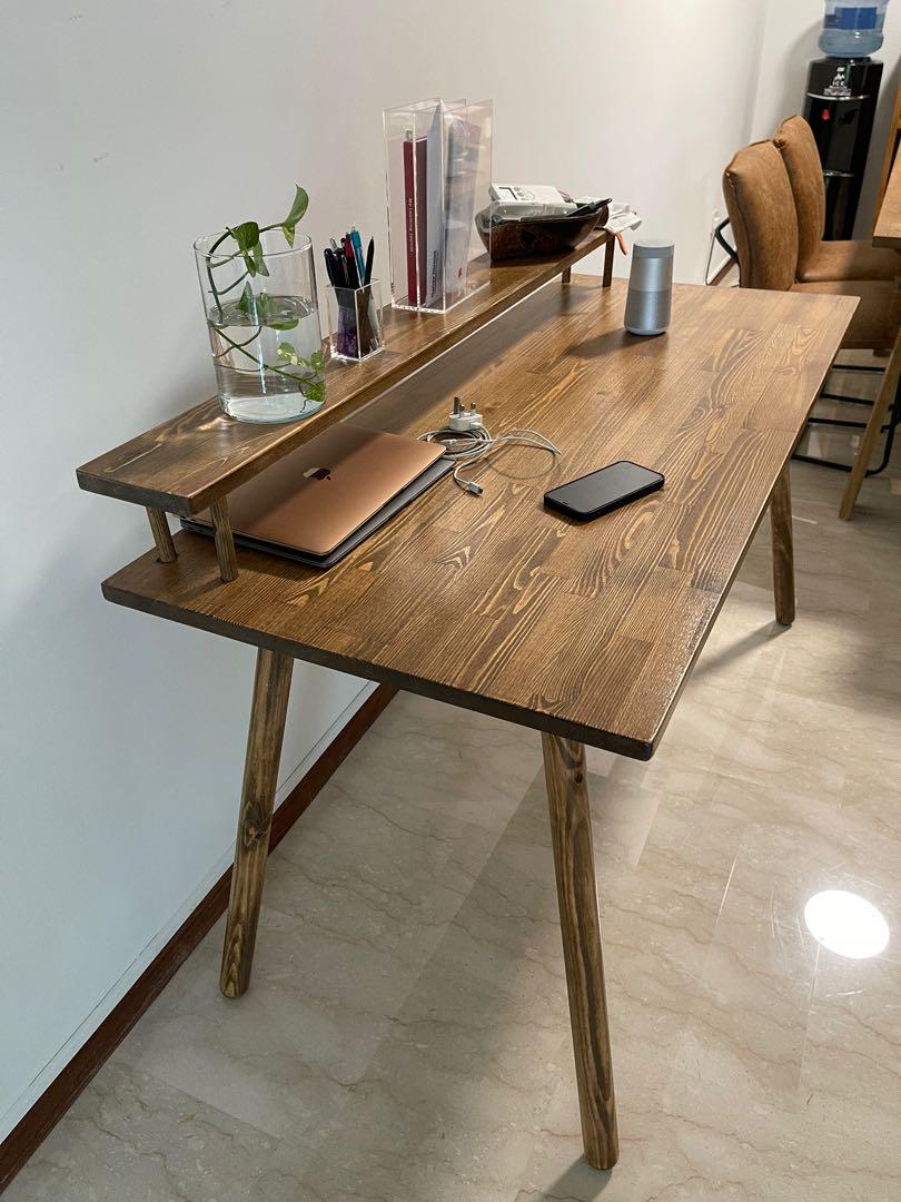 Wooden Desk, Furniture & Home Living, Furniture, Tables & Sets on Carousell