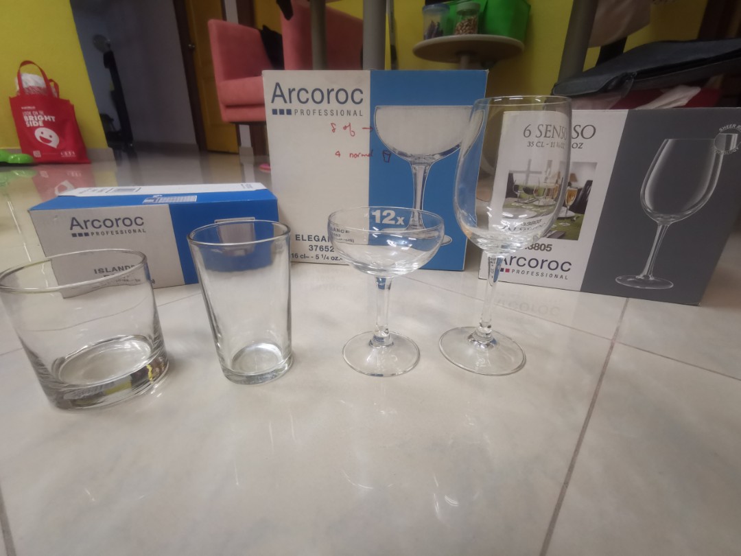 Arcoroc Glassware Wine Whisky, Furniture & Home Living, Kitchenware ...