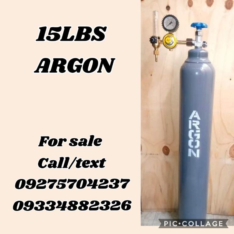 Argon tank 15lbs with content and regulator set., Health & Nutrition ...