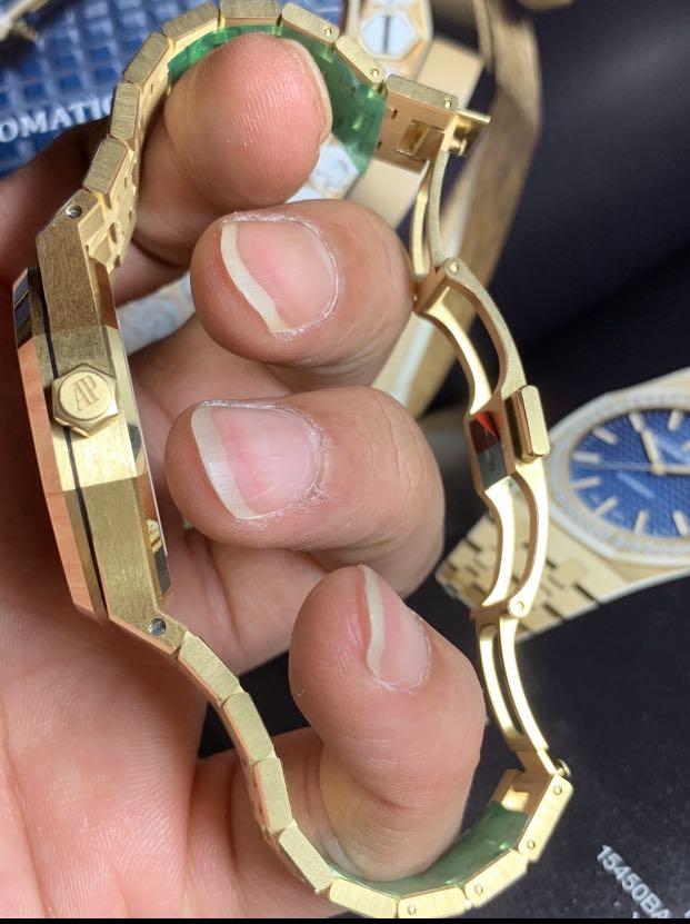 Audemars Piguet AP 37mm green dial royal oak yellow gold with diamond ...