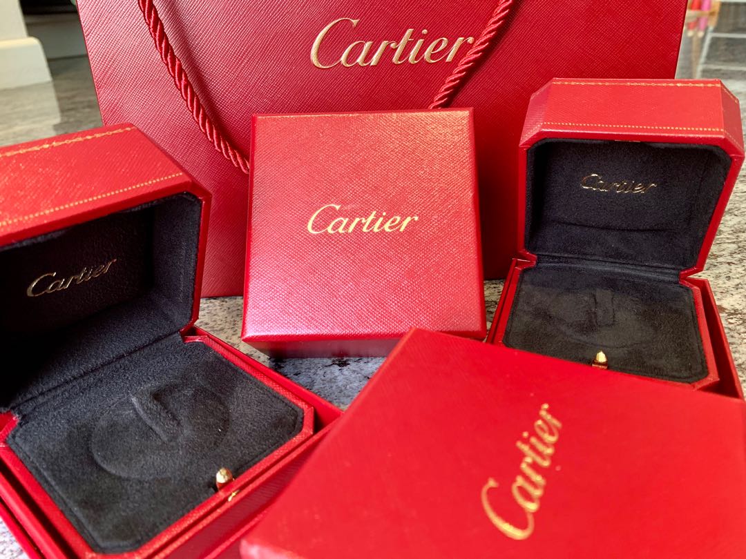 Authentic Cartier Ring Boxes & Paper Bag, Luxury, Accessories on Carousell