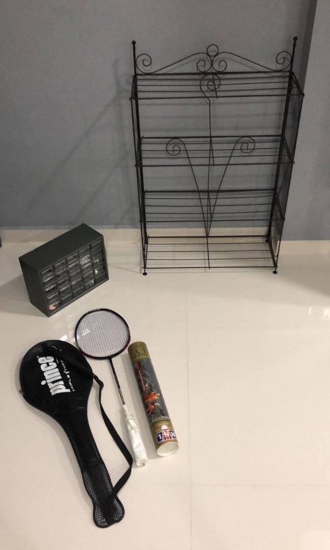 Badminton racket shuttle cock set,display rack +25 drawers compartments ...