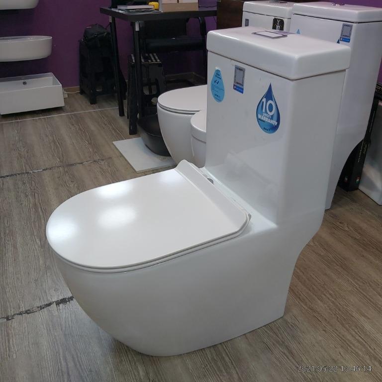 Baron W-818 Rimless Toilet Bowl with Geberit, Furniture & Home Living ...