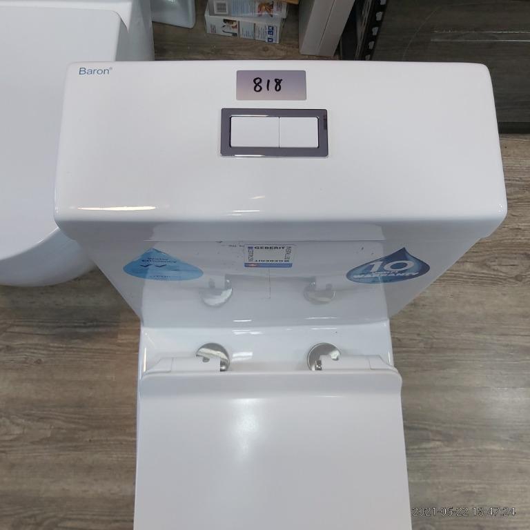 Baron W-818 Rimless Toilet Bowl with Geberit, Furniture & Home Living ...