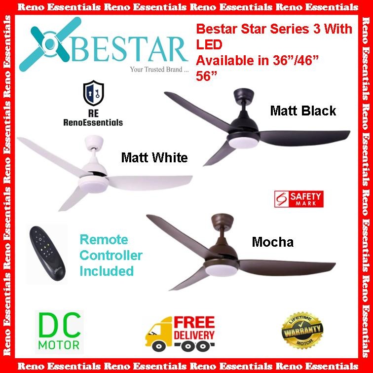 Bestar Star 3 DC Ceiling fan with light, Furniture & Home Living ...