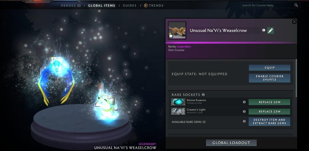 Dota 2 Unusual Couriers/Colour Gems, Video Gaming, Gaming Accessories ...