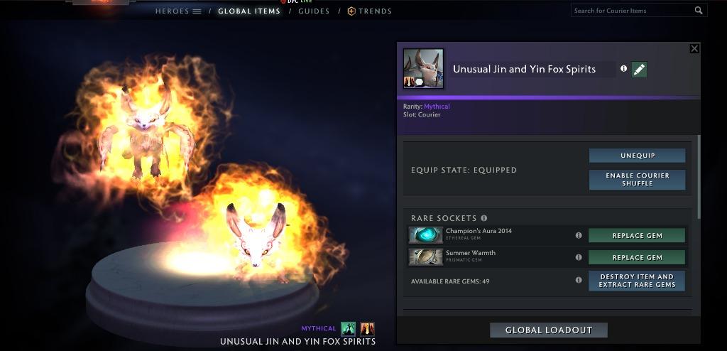 Dota 2 Unusual Couriers/Colour Gems, Video Gaming, Gaming Accessories ...