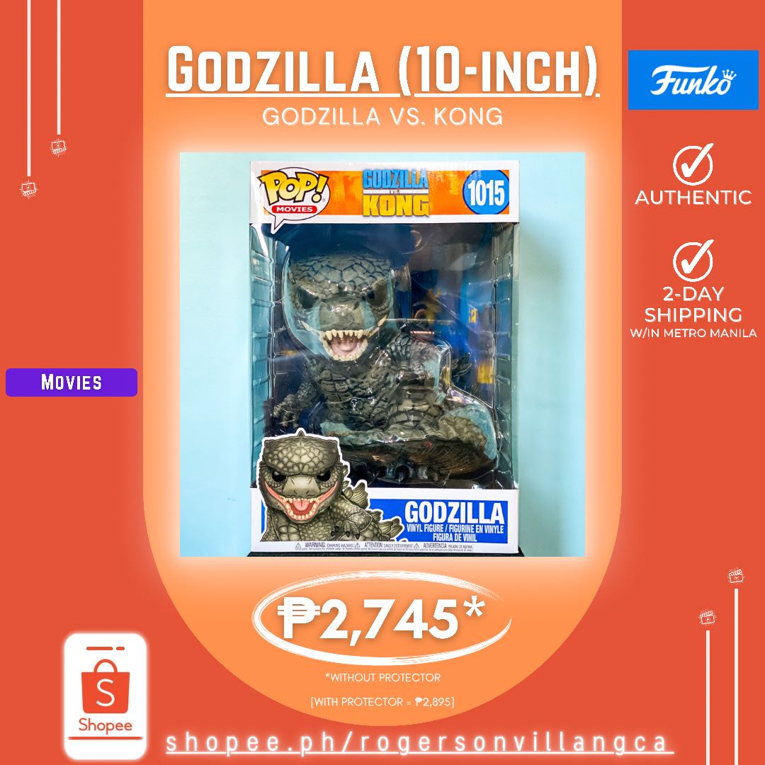 Funko POP! - GODZILLA (10 inch) - Godzilla vs. Kong, Hobbies & Toys ...