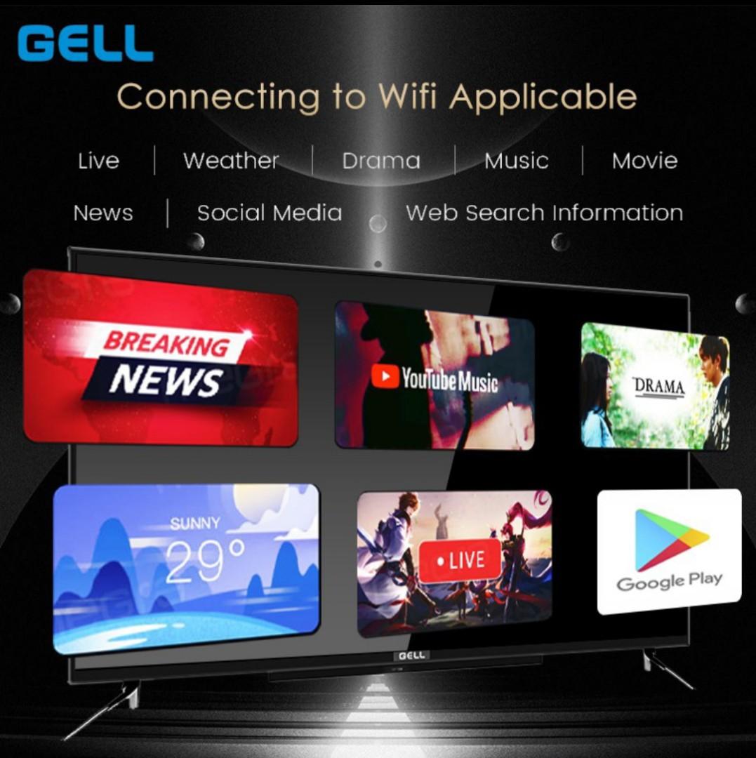 GELL 60inch Smart TV sale flatscreen Frameless LED TV Youtube Multiport ...