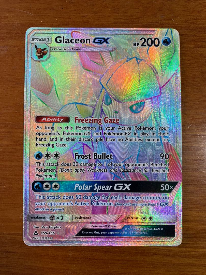 Glaceon GX - 159/156 - Hyper Rare Sun & Moon: Ultra Prism Pokemon MINT ...