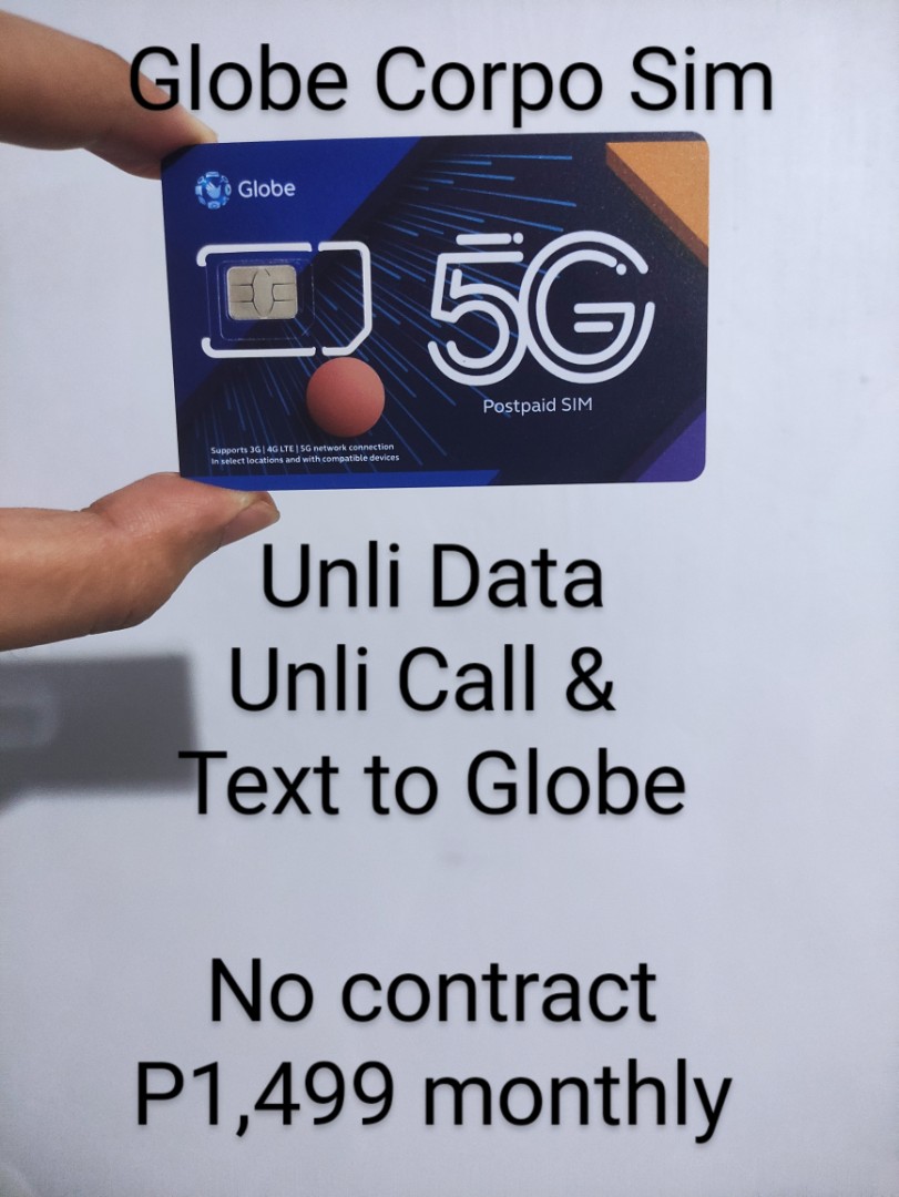 Globe Corpo Sim Unlimited Data, Unli call & text, Mobile Phones ...