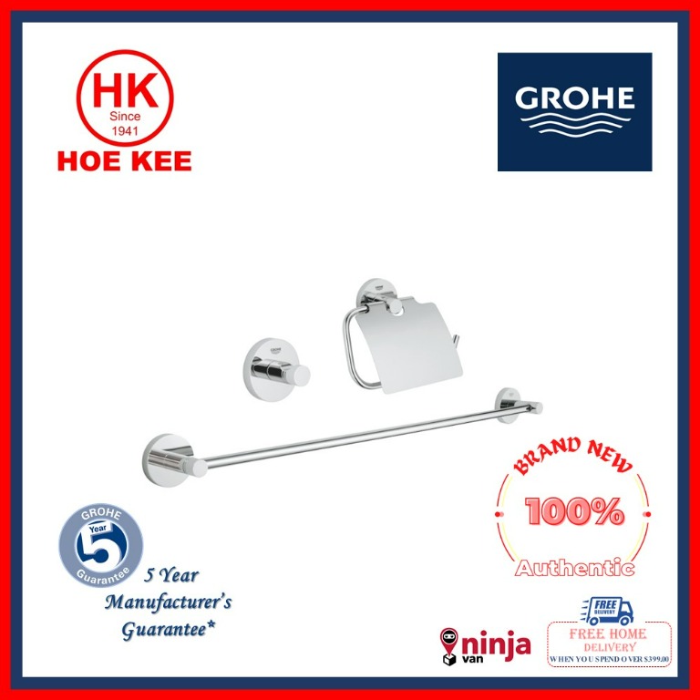 Grohe 40775001 Essentials Guest Restroom Accessories Set 3-In-1 ...