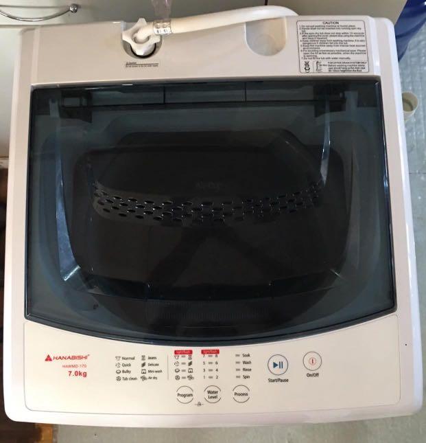 HANABISHI FULLY AUTOMATIC WASHING MACHINE HAWMD-170 (7.0kg), TV & Home ...