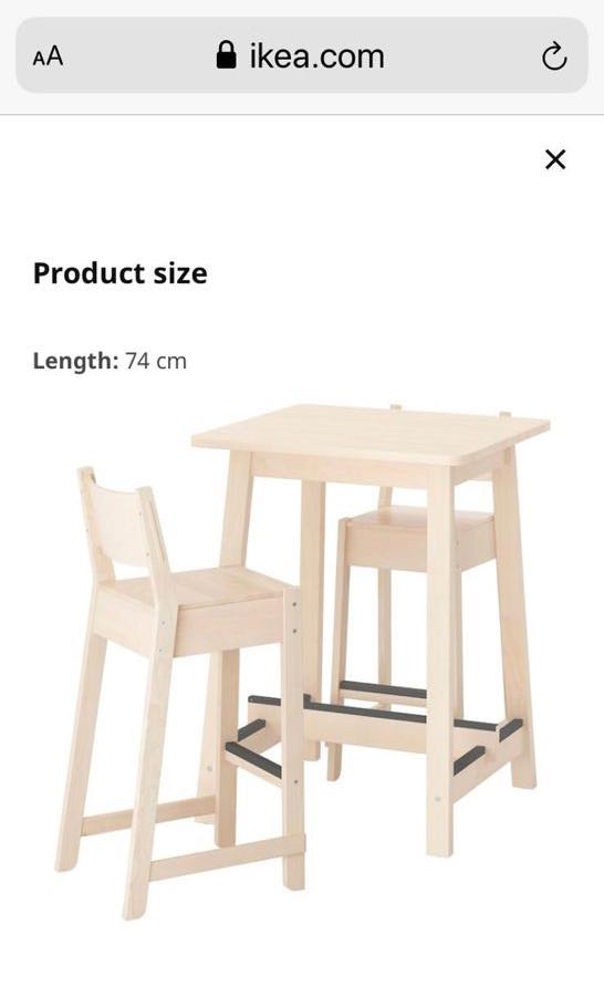 IKEA bar table and stools, Furniture & Home Living, Furniture, Tables ...