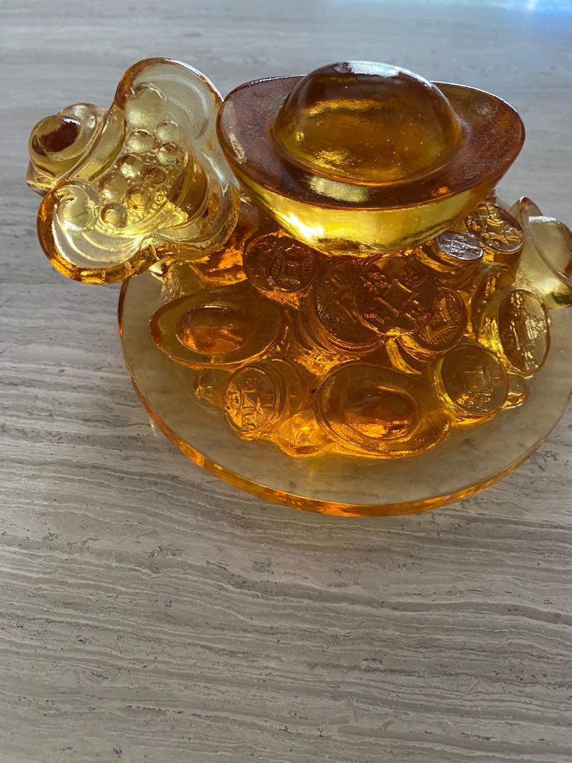 Liu Li (crystal glass) wealth containment bowl, Furniture & Home Living ...