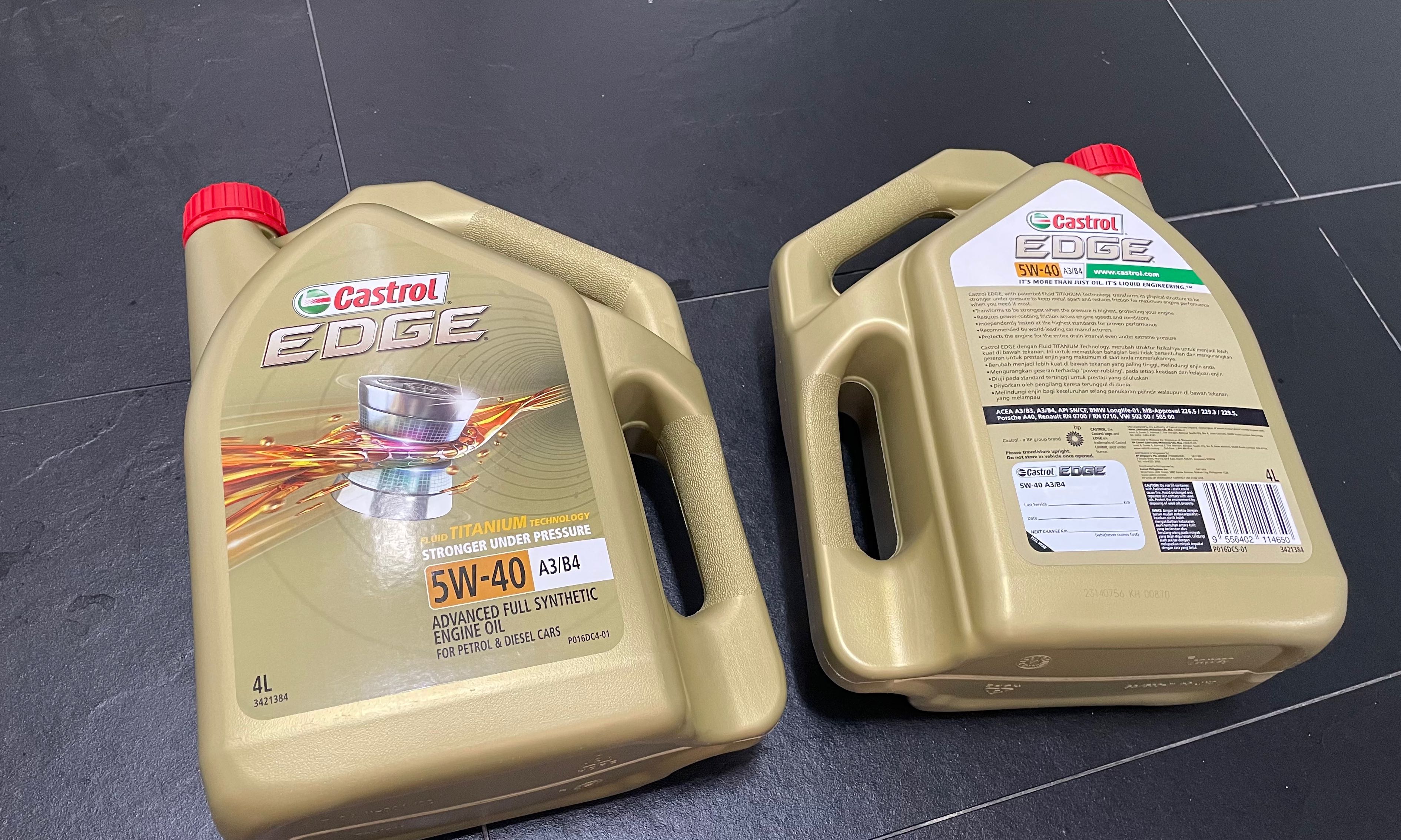 A3/B4 LOCAL PACKAGE CASTROL EDGE FST ENGINE OIL 4L 5W40 5W-40 BATCH ...