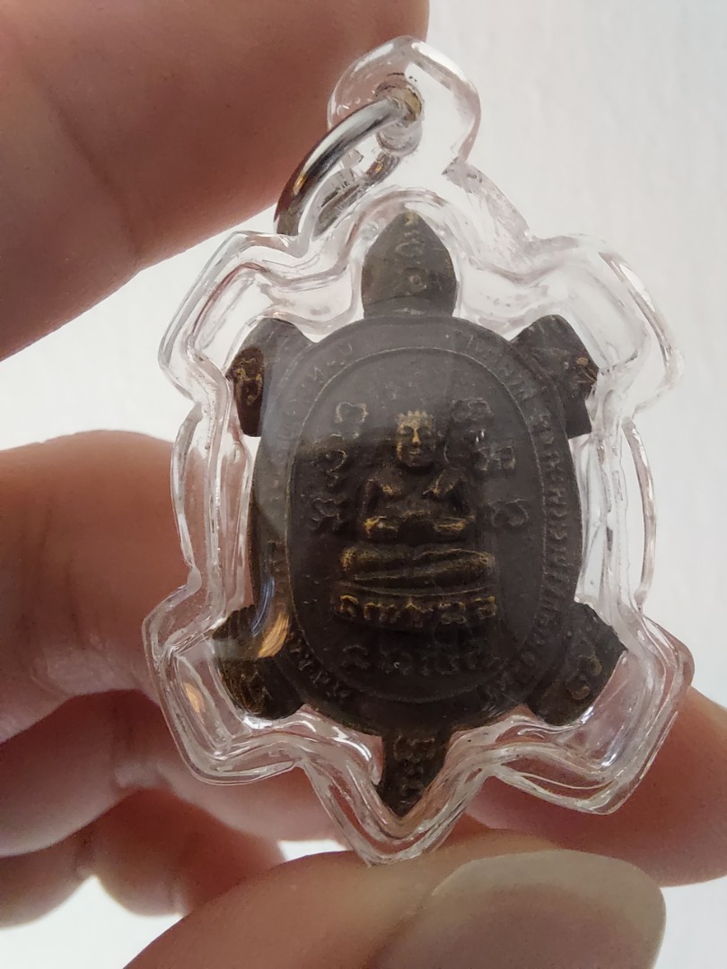 LP Liew Sangkachai Wealth Turtle Temple Bell Material Thai Amulet ...