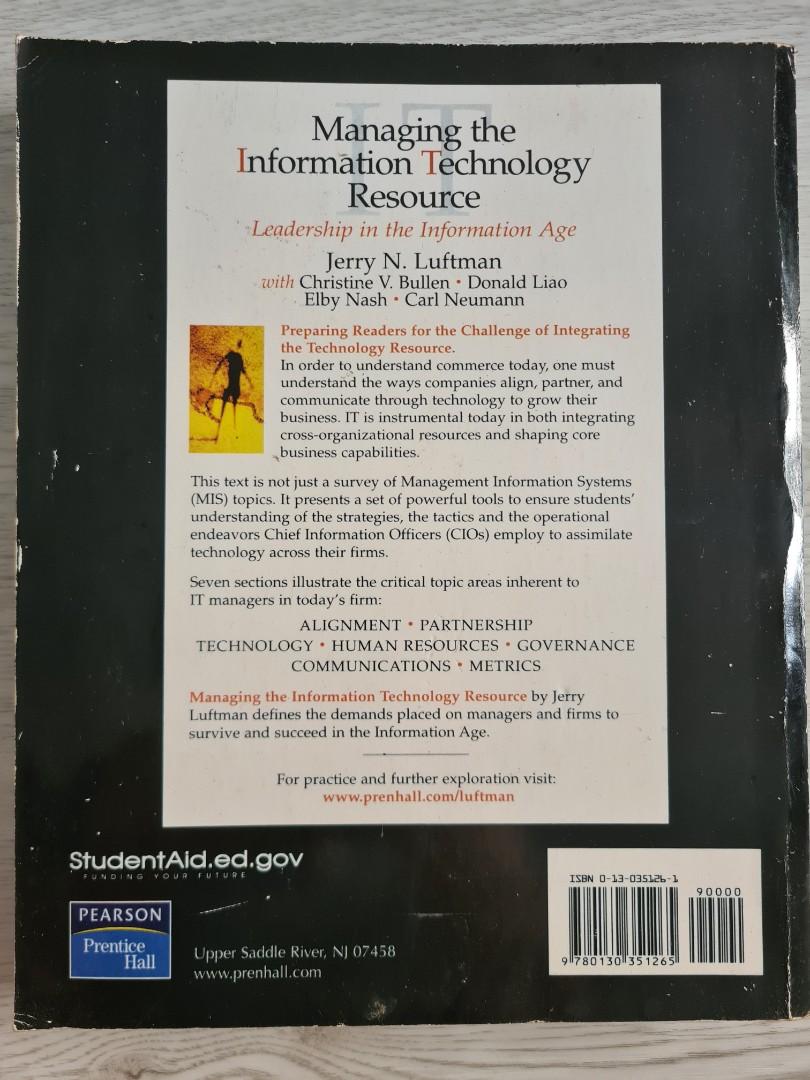 Managing The Information Technology Resource, Hobbies & Toys, Books ...