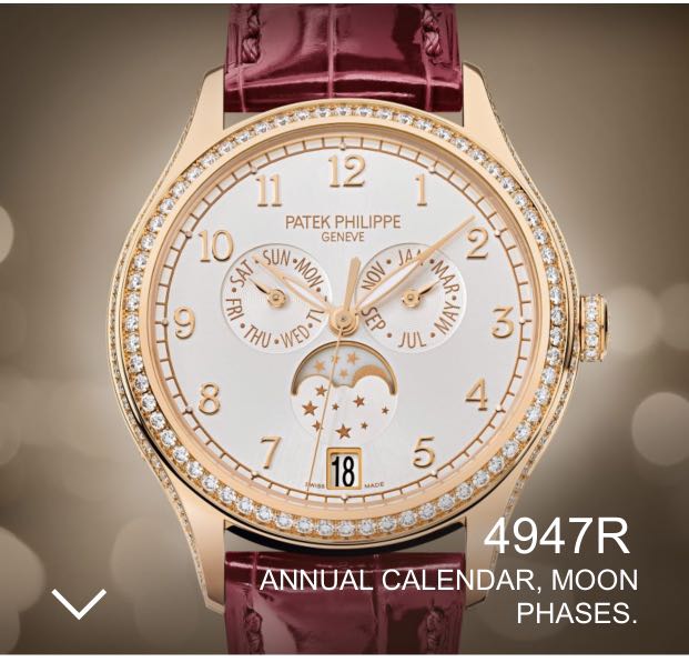 Patek Philippe complications 4947R-001 rose gold annual calendar moon ...