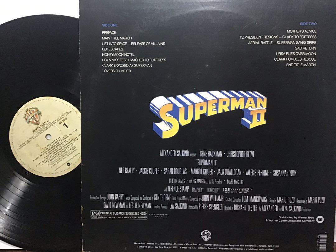 LP Superman II OST OOP 1980 USA VINTAGE VINYL LASER ETCHED RECORD ...