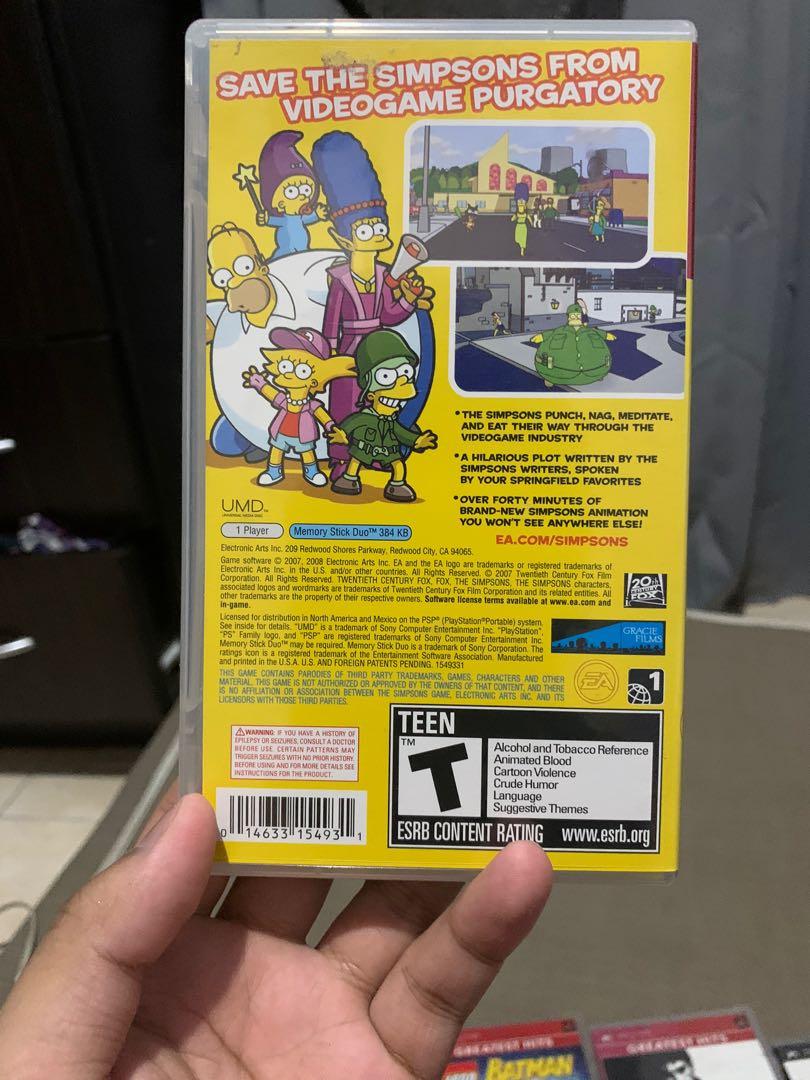 PSP The Simpsons Game, Video Gaming, Video Games, PlayStation on Carousell