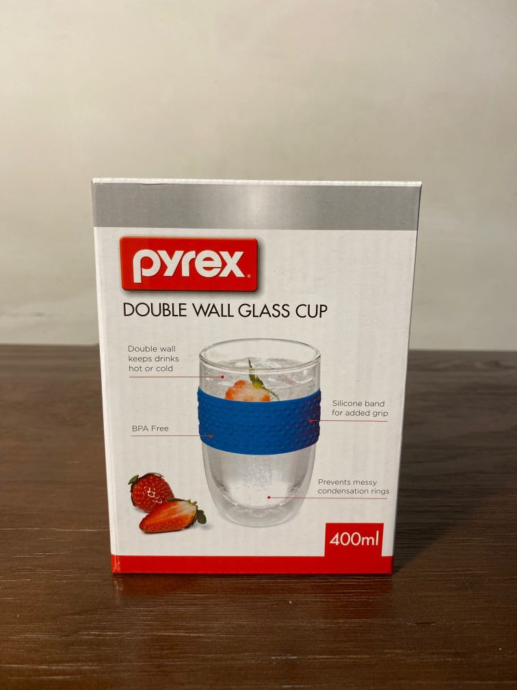 Pyrex Double Wall Glass Cup, Furniture & Home Living, Kitchenware ...