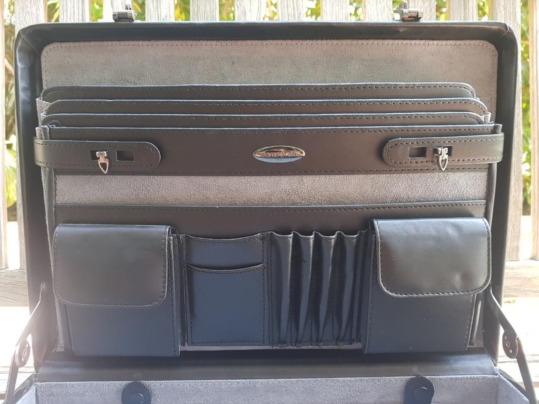 Samsonite briefcase black clamshell hard sided with safety locks, Men's ...