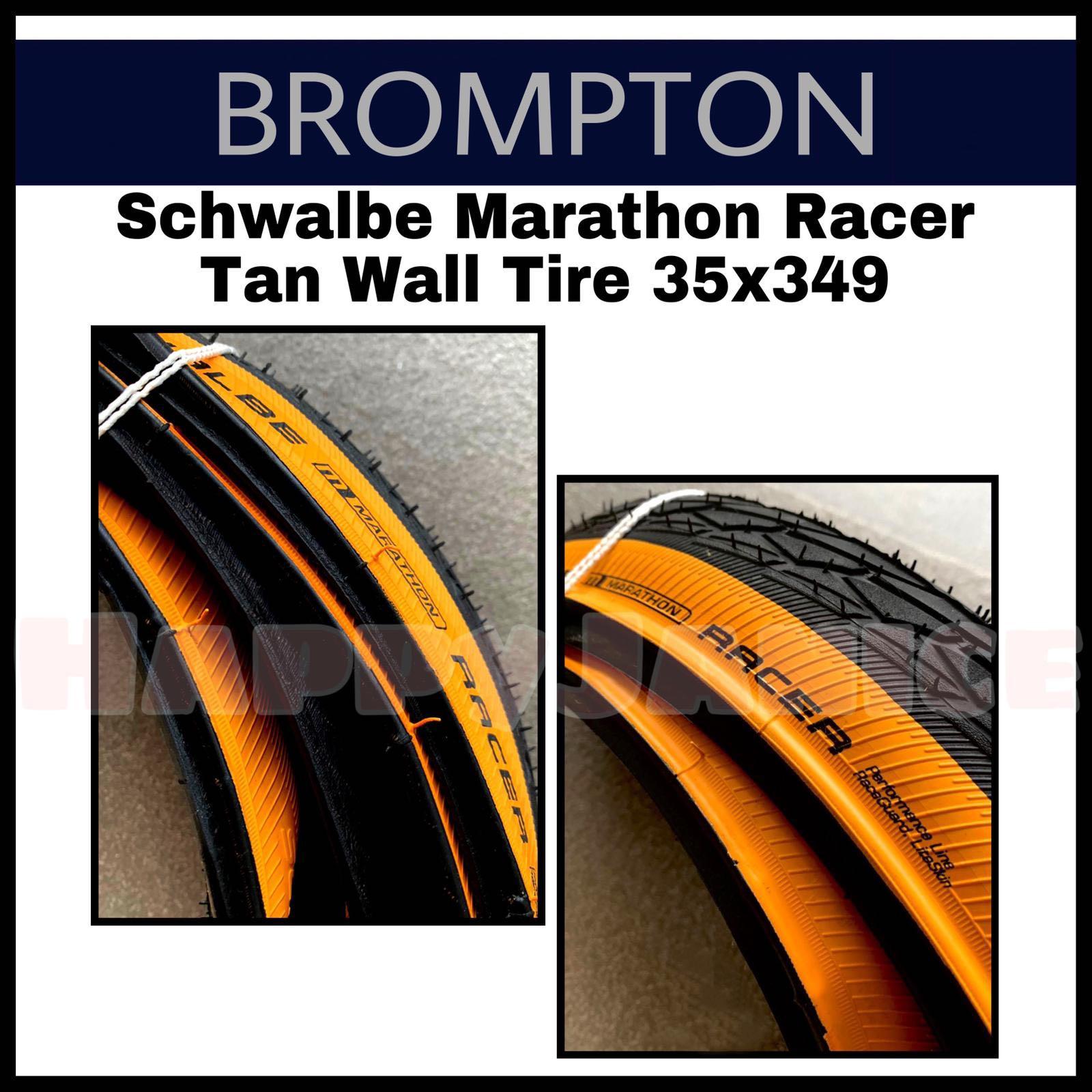 Schwalbe Marathon Racer Tan Wall Tire 35x349 for Brompton, Sports ...