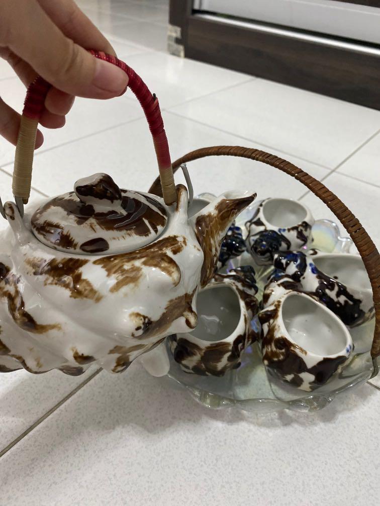 Seashell Tea Set, Furniture & Home Living, Kitchenware & Tableware ...