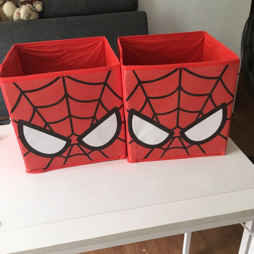 Spider-man collapsible storage box x 2, Furniture & Home Living, Home ...