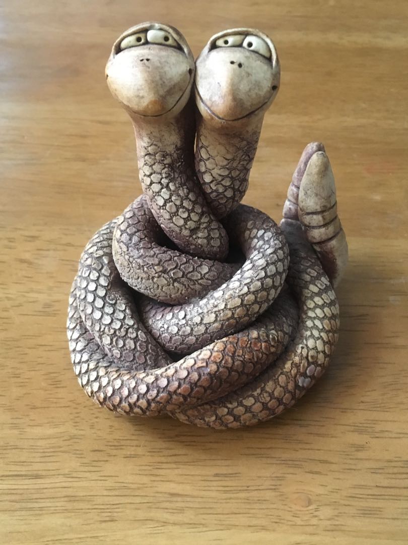 Vintage Unique Design Double snake and snake head Stone, Hobbies & Toys ...