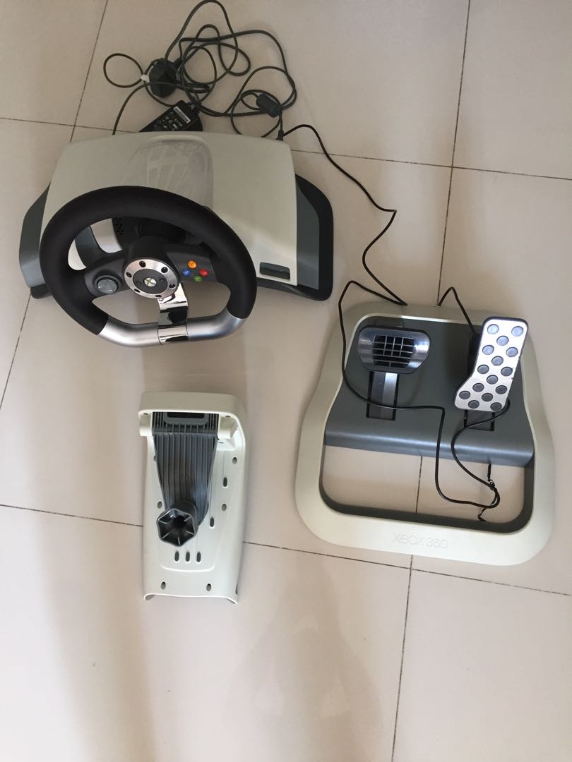 Xbox 360 Steering Wheel Set, Video Gaming, Gaming Accessories ...