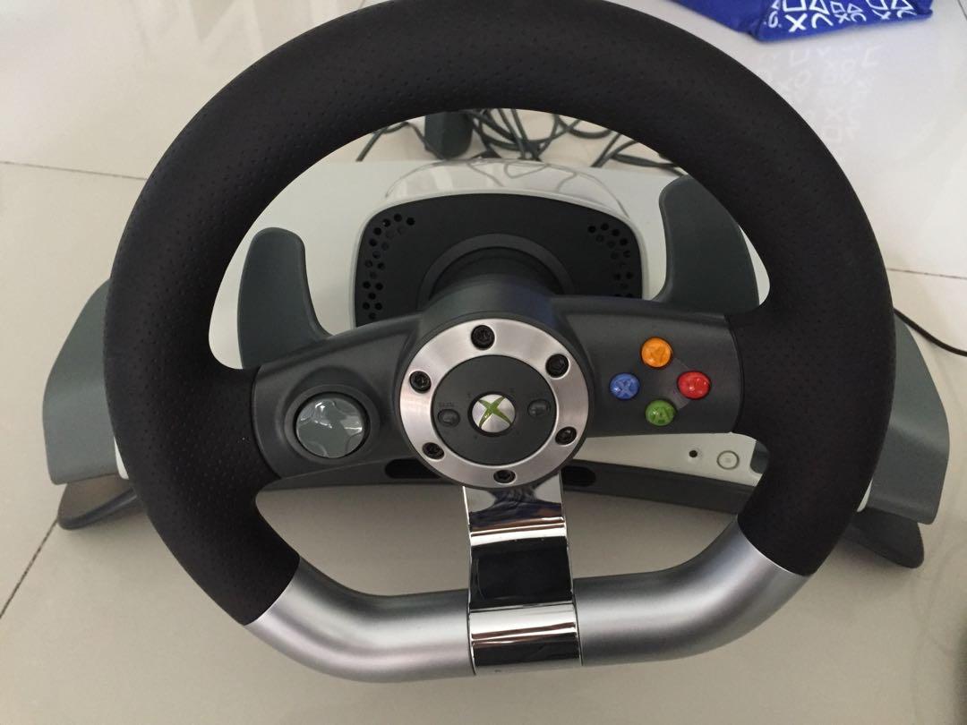 Xbox 360 Steering Wheel Set, Video Gaming, Gaming Accessories ...