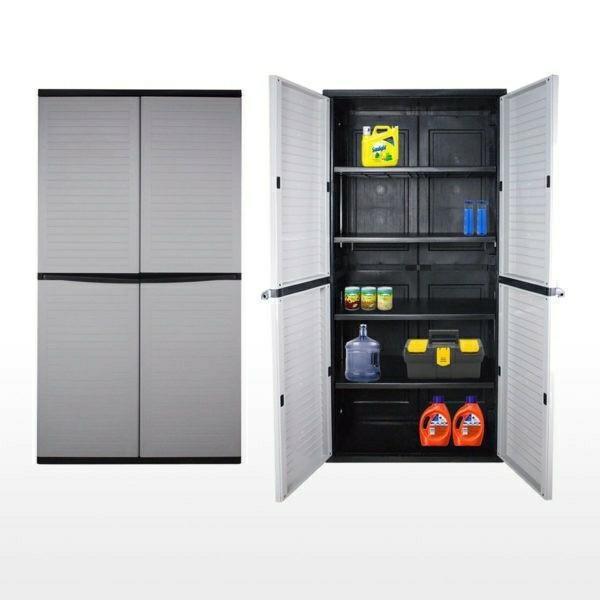 2 Door Large WaterProof Plastic Storage Cabinet, Furniture & Home ...