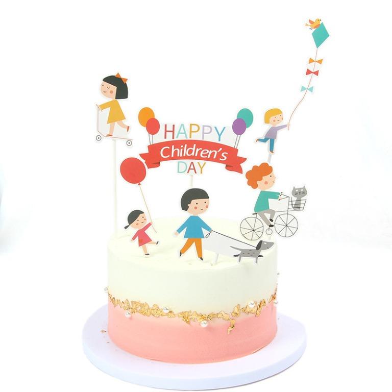 2 Types of 2D Happy Children’s Day Cake Toppers, Furniture & Home ...