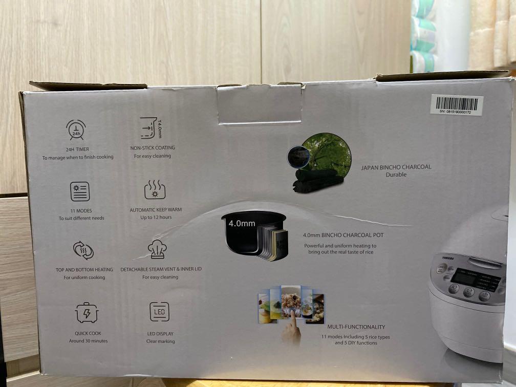 全新行貨東芝 Toshiba RC-10DRNH 多功能備長炭本厚釜電飯煲(1公升), 家庭電器, 廚房電器, 鍋具 - Carousell