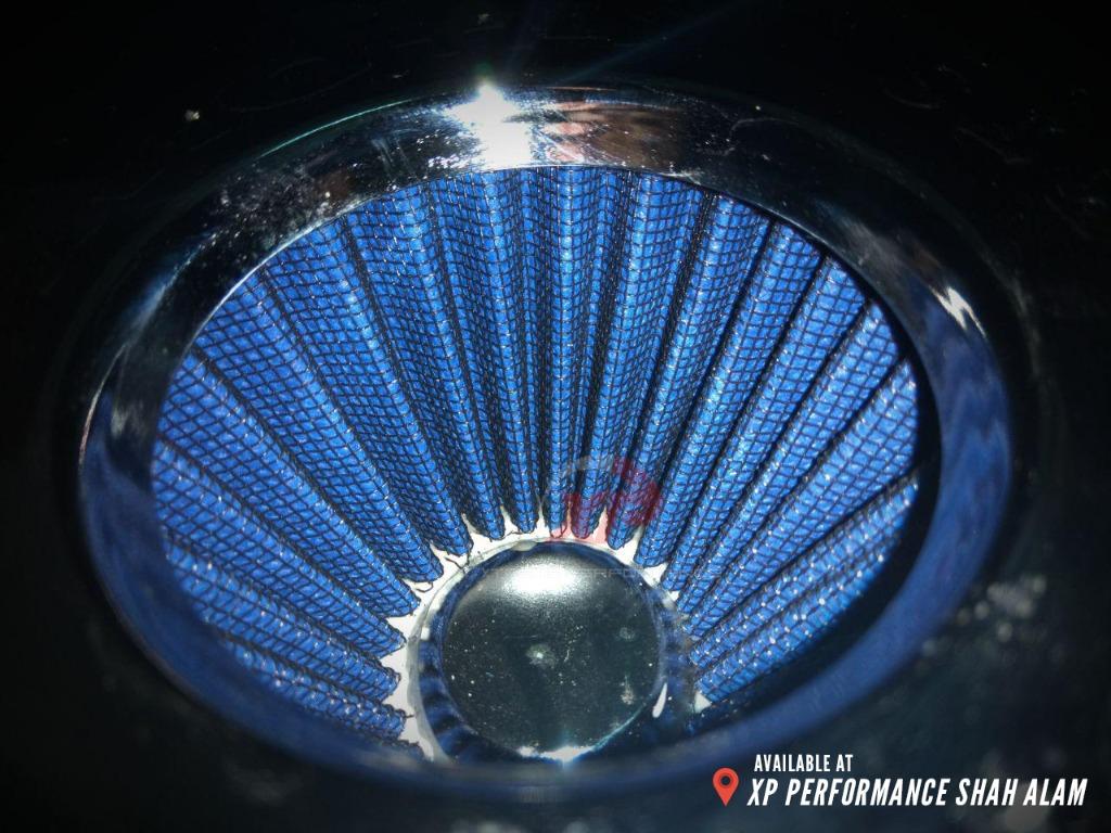 AIR FILTER SPORT 3.00” SIMOTA CHROME TOP AND BOTTOM BLUE (OPEN POD ...