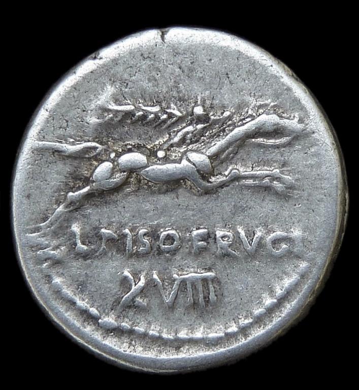 Ancient Roman Coin . ROMAN REPUBLIC . L Cal Piso Frugi, 90 BC . AR ...