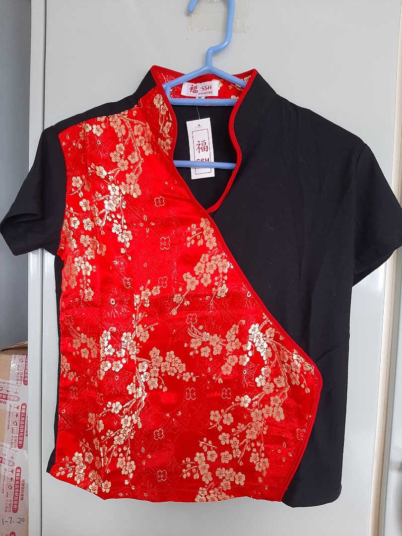 Chinese Design Blouse, Women's Fashion, Tops, Blouses on Carousell