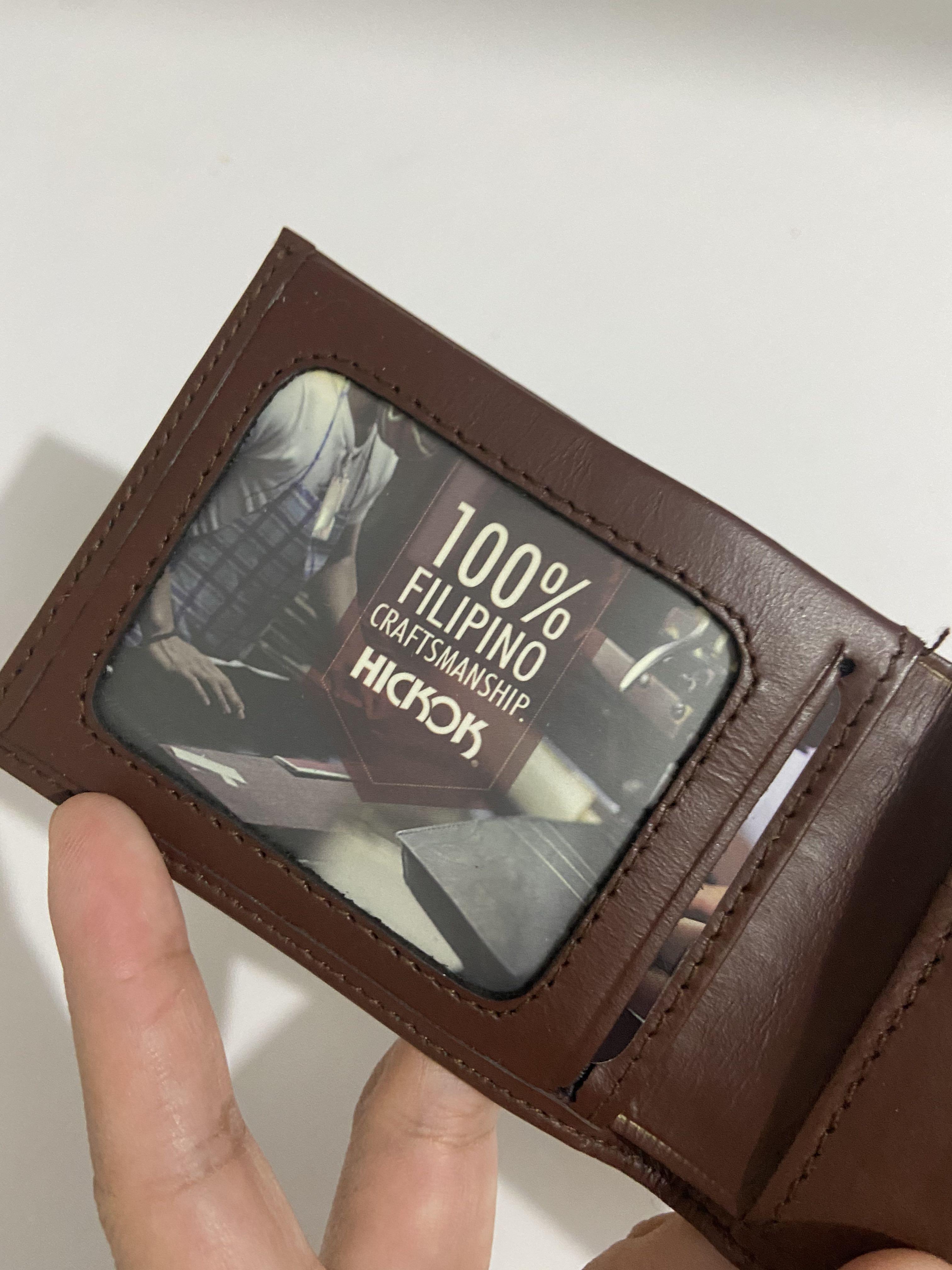 HICKOK Men's bi-fold small wallet (brown leather) on Carousell