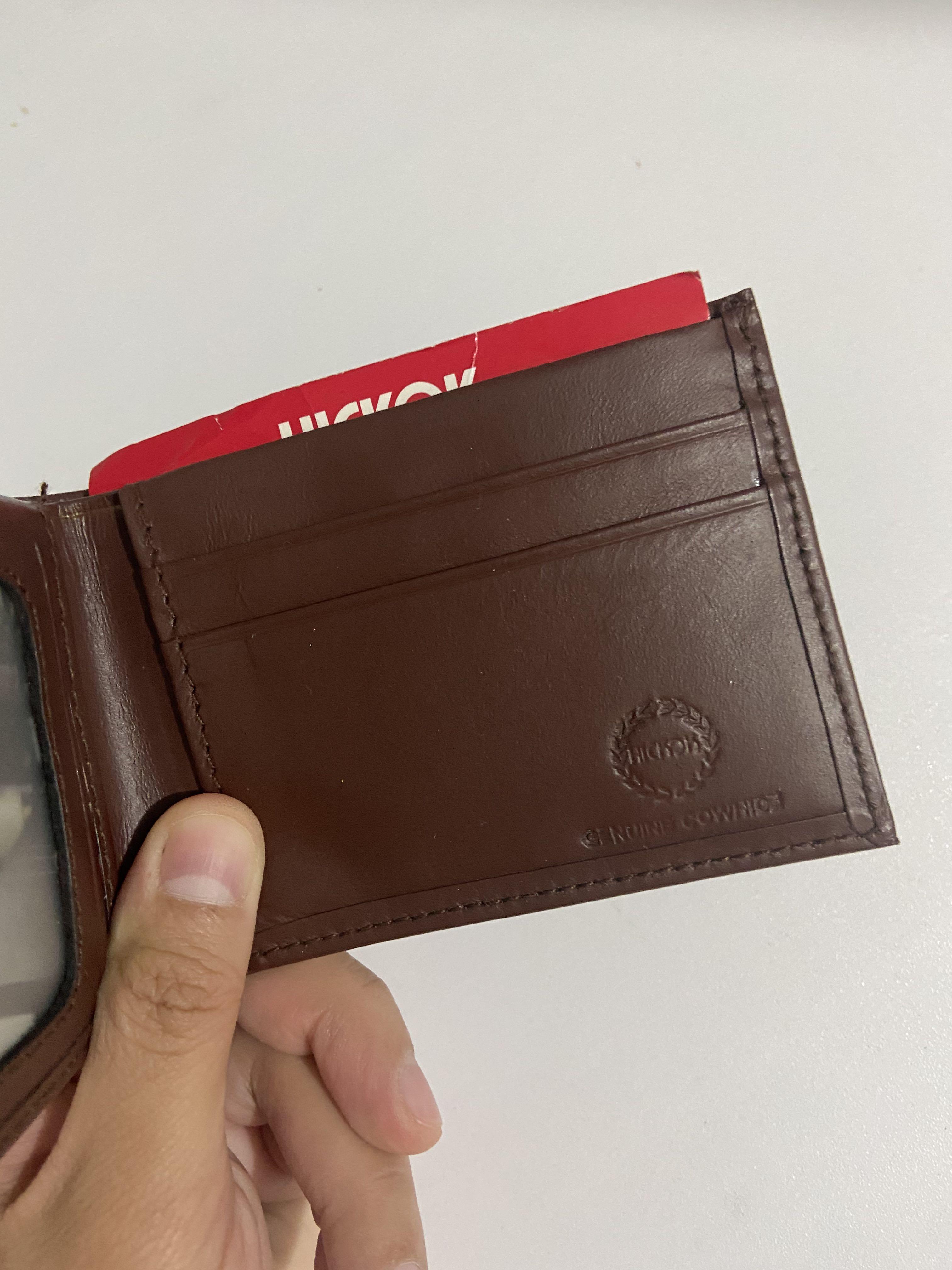 HICKOK Men's bi-fold small wallet (brown leather) on Carousell