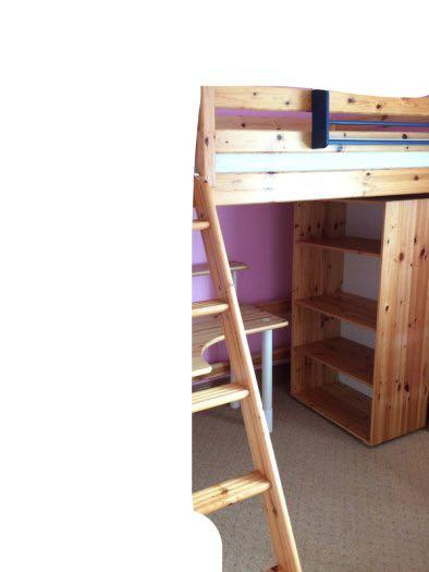 Flexa High loft bed n book shelf, Furniture & Home Living, Furniture ...