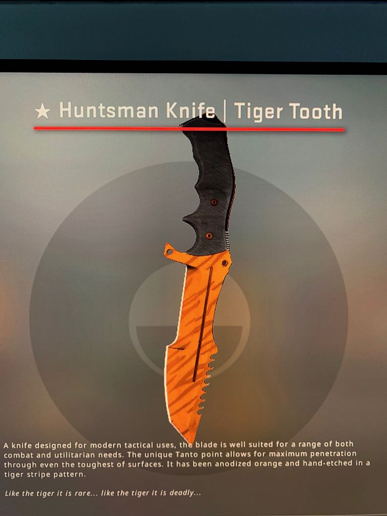Huntsman Knife | Tiger Tooth | FN, Video Gaming, Gaming Accessories, In ...